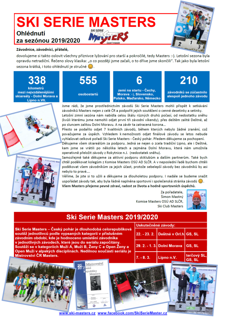 VÝSLEDKY ZÁVODŮ - Ski Masters